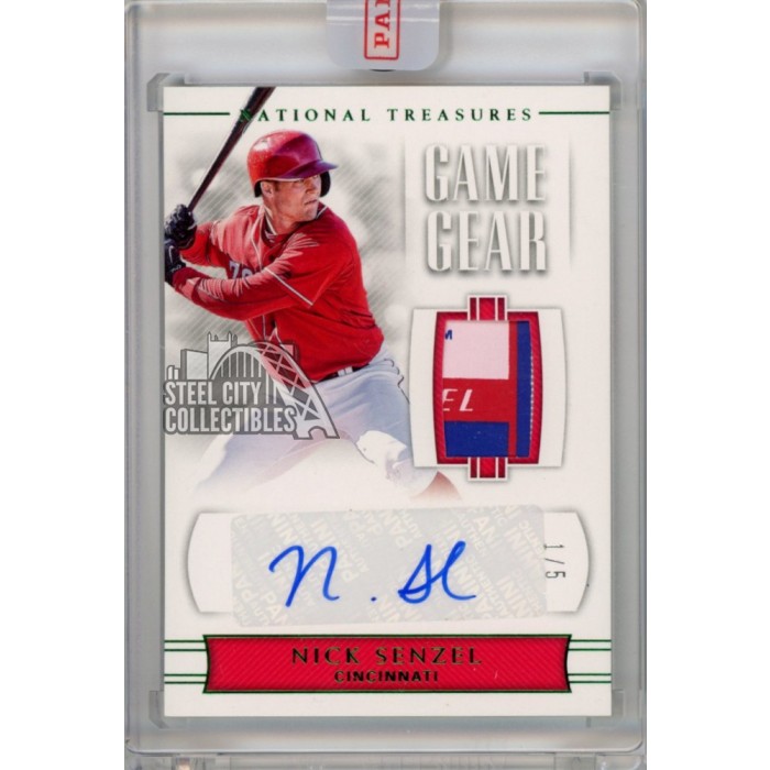 Nick Senzel 2018 Panini National Treasures Autograph Patch Card #GGS-NI ...