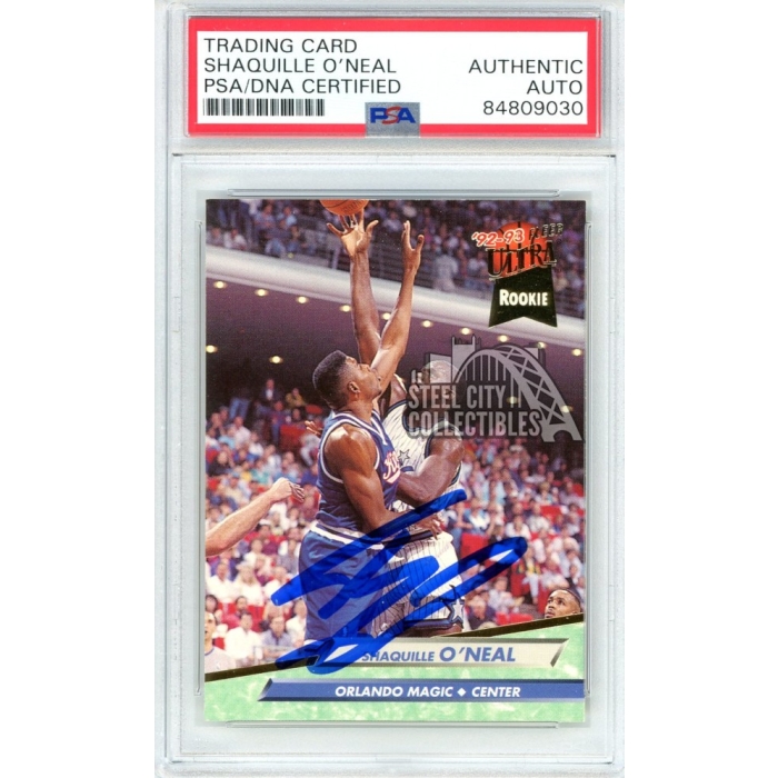 Shaquille O'Neal 1992-93 Fleer Ultra Autograph Rookie Card #328 PSA/DNA ...