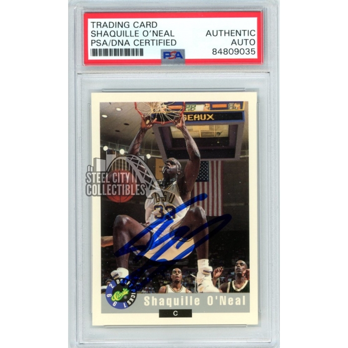 Shaquille O'Neal 1992-93 Classic Autograph Rookie Card #1 PSA/DNA ...