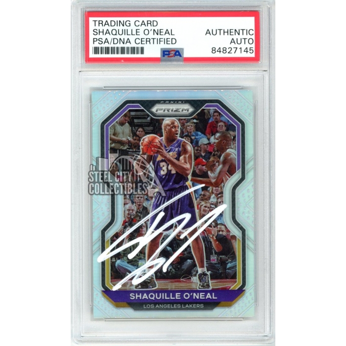 Shaquille O'Neal 2020-21 Panini Prizm Silver Autograph Card #207 PSA ...