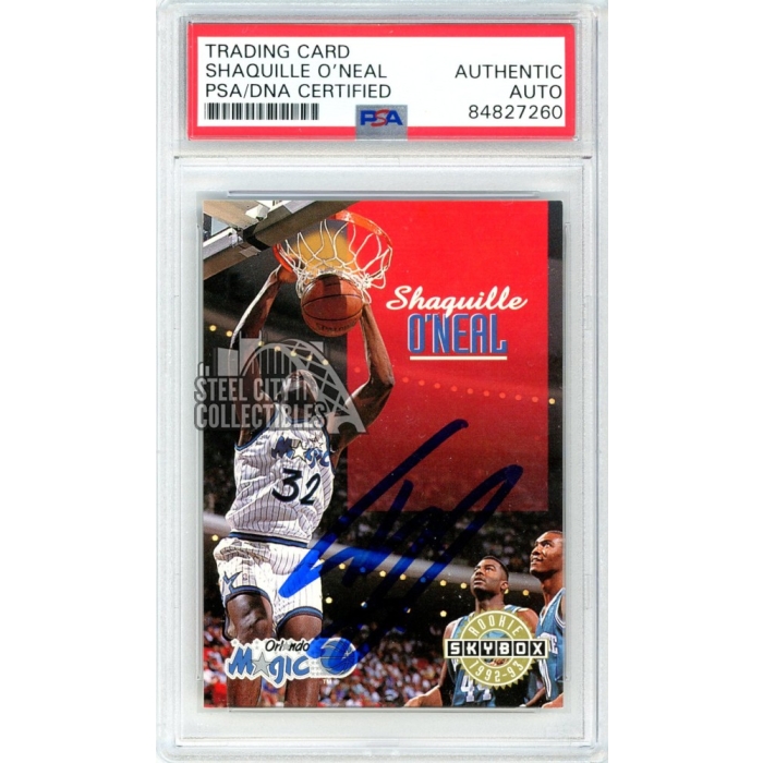 Shaquille O'Neal 1992-93 Skybox Autograph Rookie Card #382 PSA/DNA ...