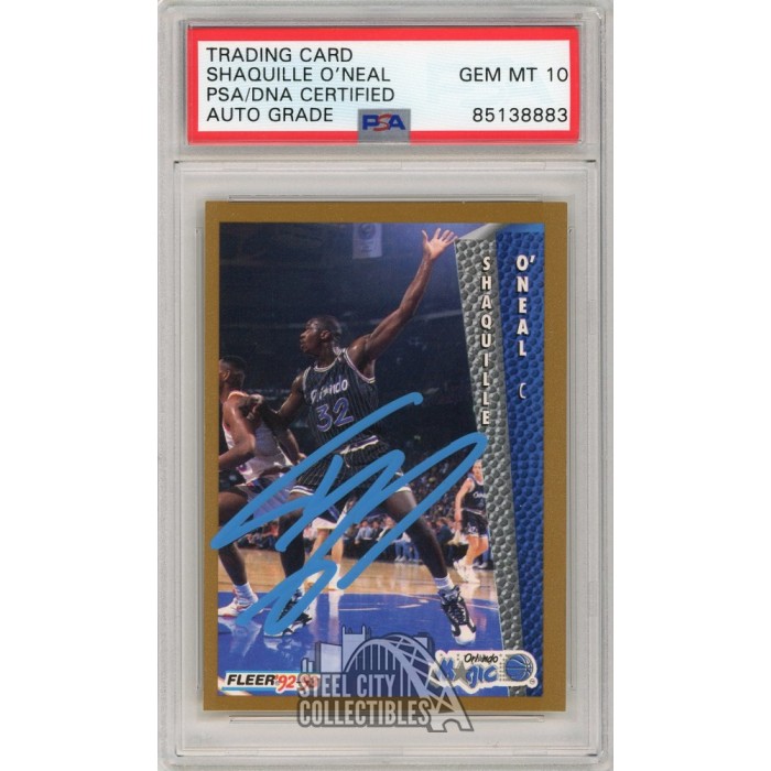 Shaquille O'Neal 1992-93 Fleer Autograph Rookie Card #401 PSA/DNA 10 ...