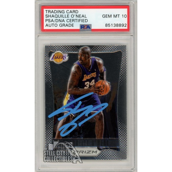 Shaquille O'Neal 2012-13 Panini Prizm Autograph Card #166 PSA/DNA 10 ...