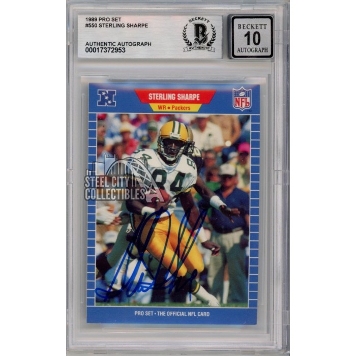Sterling Sharpe 1989 Pro Set Autograph Card #550 BAS 10 | Steel City ...