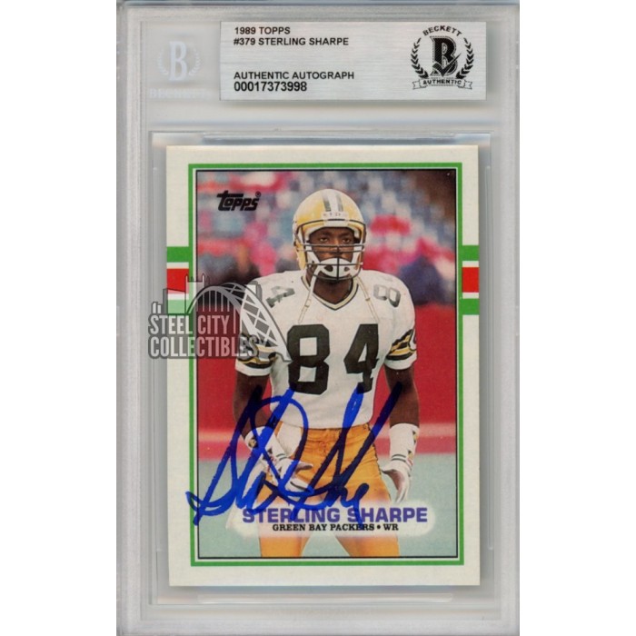 Sterling Sharpe 1989 Topps Autograph Card #379 BAS | Steel City ...