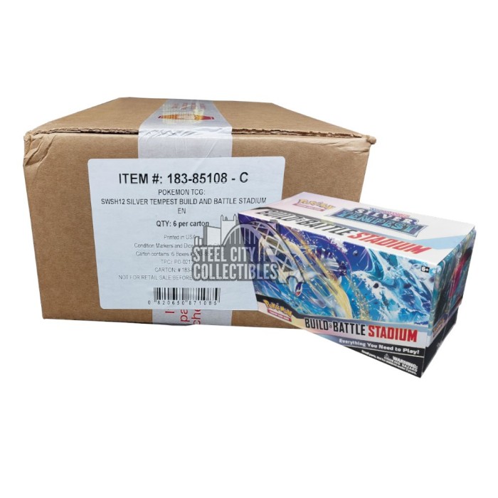Pokemon Sword & Shield Silver Tempest Battle Stadium 6-Box Case | Steel ...