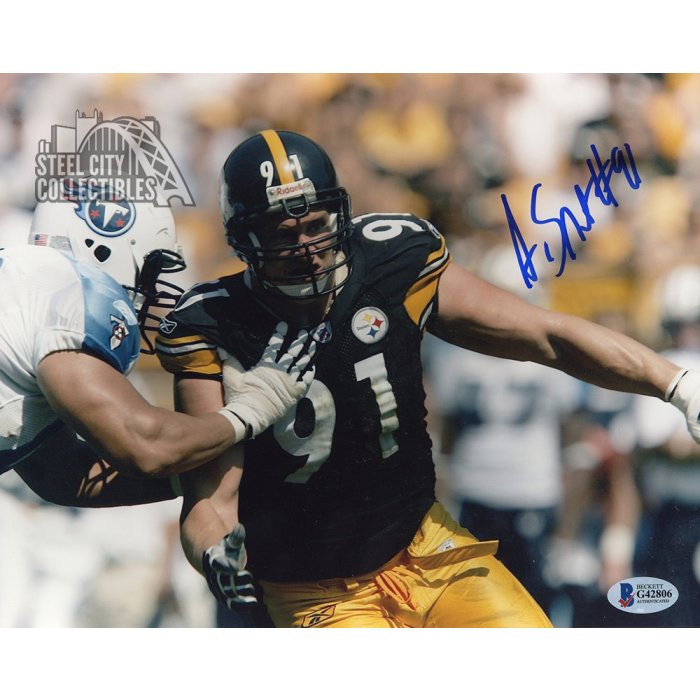 Aaron Smith Autographed Pittsburgh Steelers 8x10 Photo (Black Jersey ...