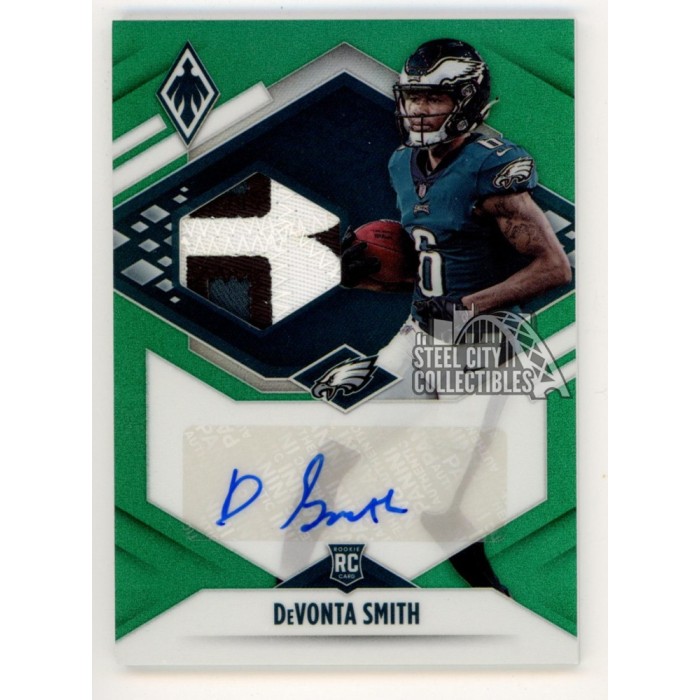 DeVonta Smith 2021 Panini Phoenix Green Autograph Rookie Patch Card # ...