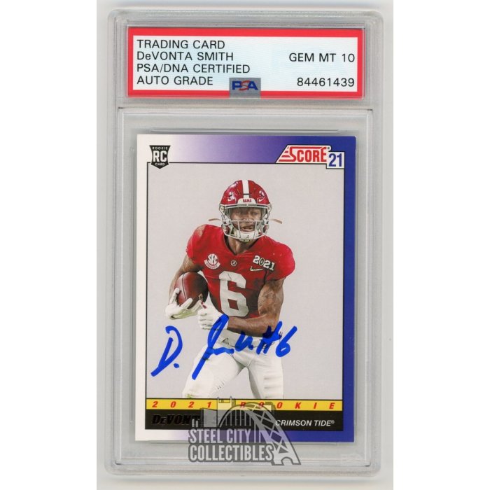 DeVonta Smith 2021 Score Autographed Rookie Card #TB4 - PSA/DNA 10 ...