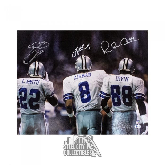 Emmitt Smith Troy Aikman Michael Irvin Autographed Cowboys 16x20 Photo - BAS LOA | Steel City ...