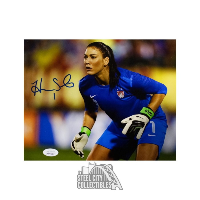 Hope Solo Autographed 8x10 Photo - JSA COA (Blue Jersey) | Steel City ...