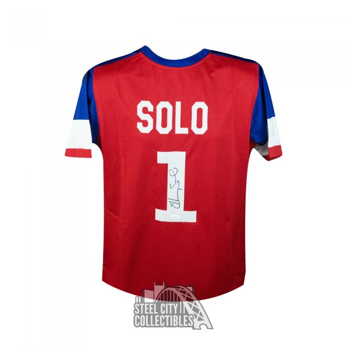 Hope Solo Autographed Team USA Custom Red White Blue Soccer Jersey ...