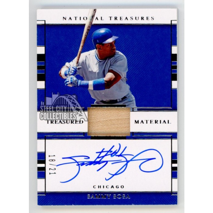 Sammy Sosa 2020 Panini National Treasures Autograph Bat Card #TMS-SS 18 ...