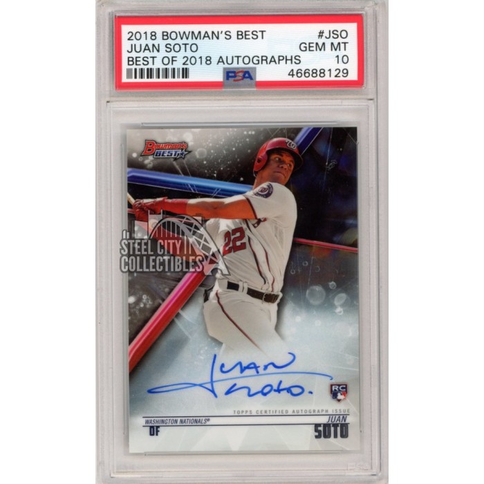 Juan Soto 2018 Bowman's Best Autograph Rookie Card #B18-JSO PSA 10 Gem ...