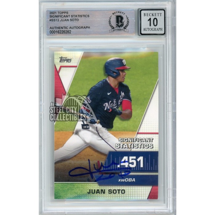 Juan Soto 2021 Topps Significant Statistics Autograph Card #SS12 BAS 10 ...