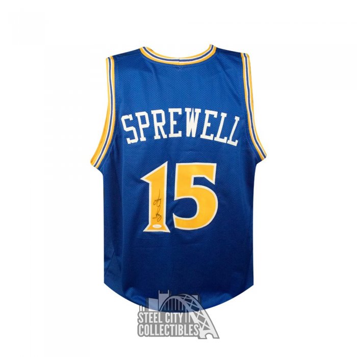Latrell Sprewell Autographed Golden State Custom Basketball Jersey ...