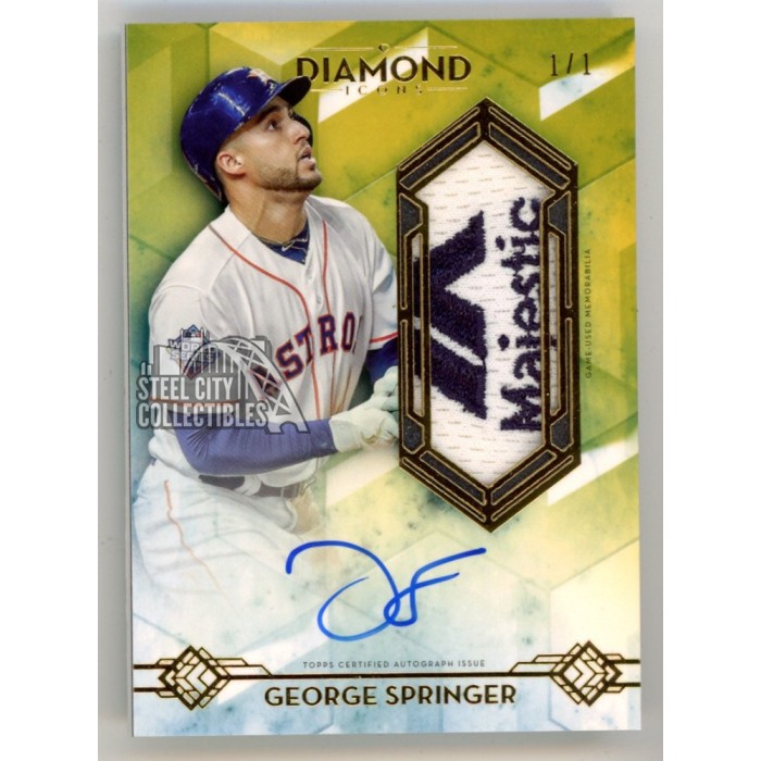 George Springer 2020 Topps Diamond Icons Autograph Patch Card #AJP-GS 1 ...