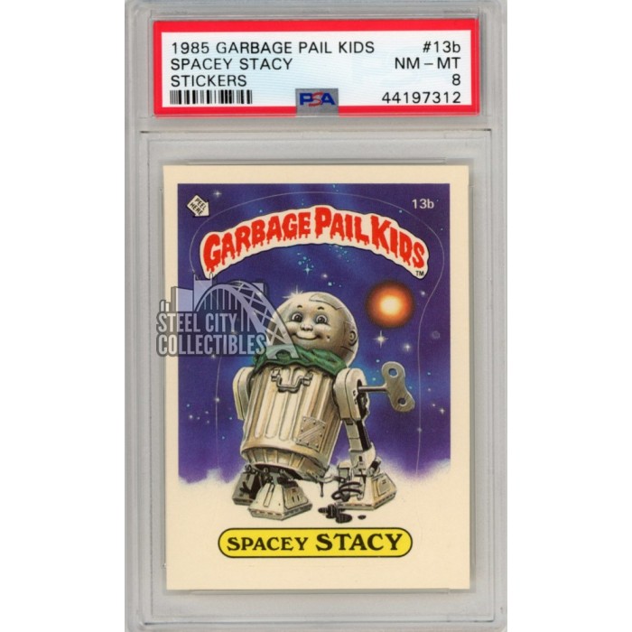 Spacey Stacy 1985 Garbage Pail Kids Sticker Card #13b PSA 8 | Steel ...