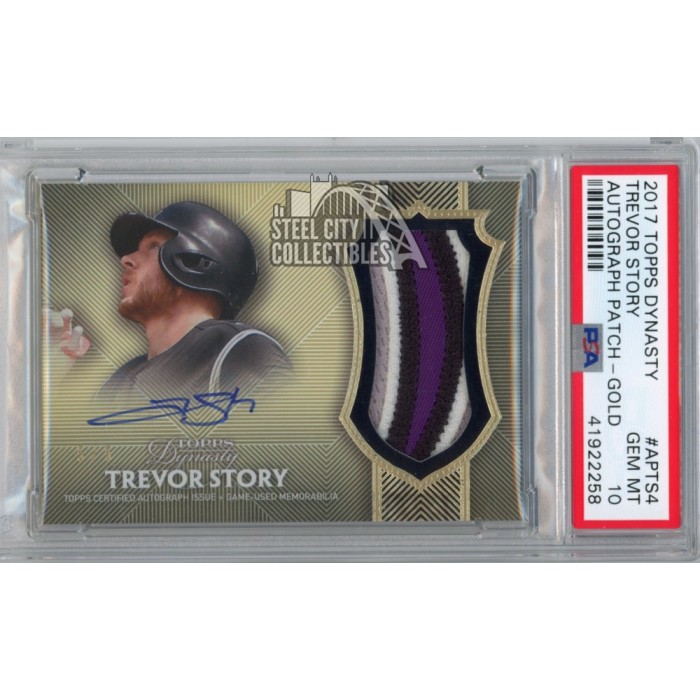 Trevor Story 2017 Topps Dynasty Autograph Patch Card #AP-TS4 5/5 PSA 10 ...