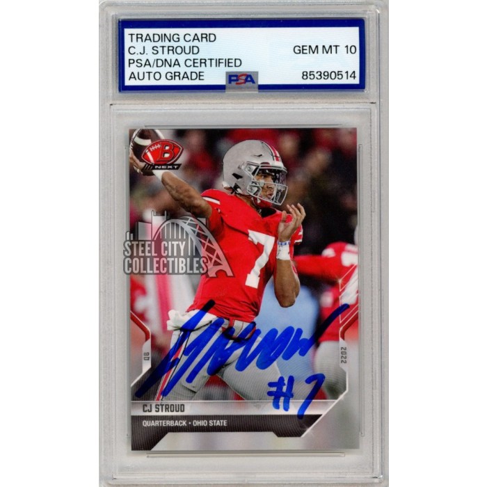 CJ Stroud 2023 Bowman Next Autograph Rookie Card #13 PSA/DNA 10 | Steel ...