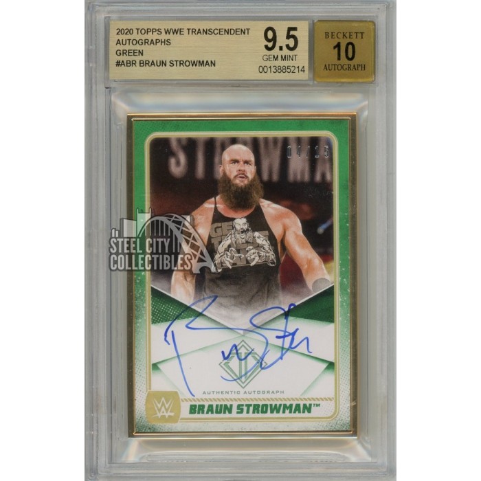 Braun Strowman 2020 Topps Transcendent WWE Green Autograph Card 04/15 ...