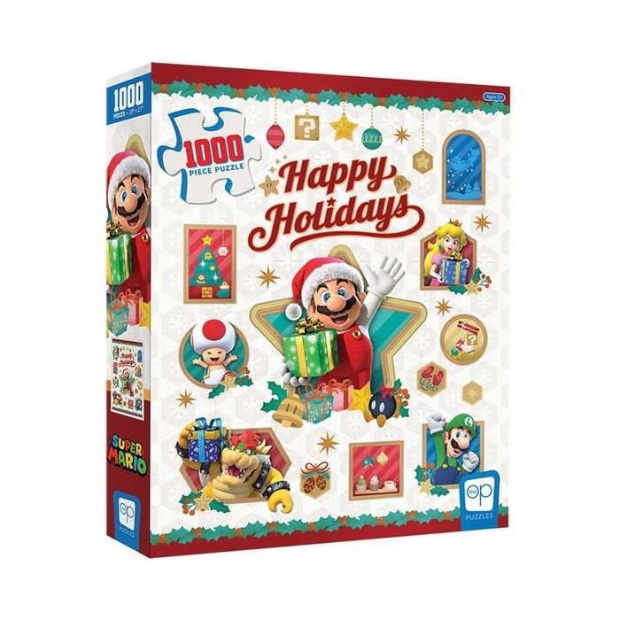 Super Mario "Happy Holidays" 1000-Piece Puzzle | Steel City Collectibles