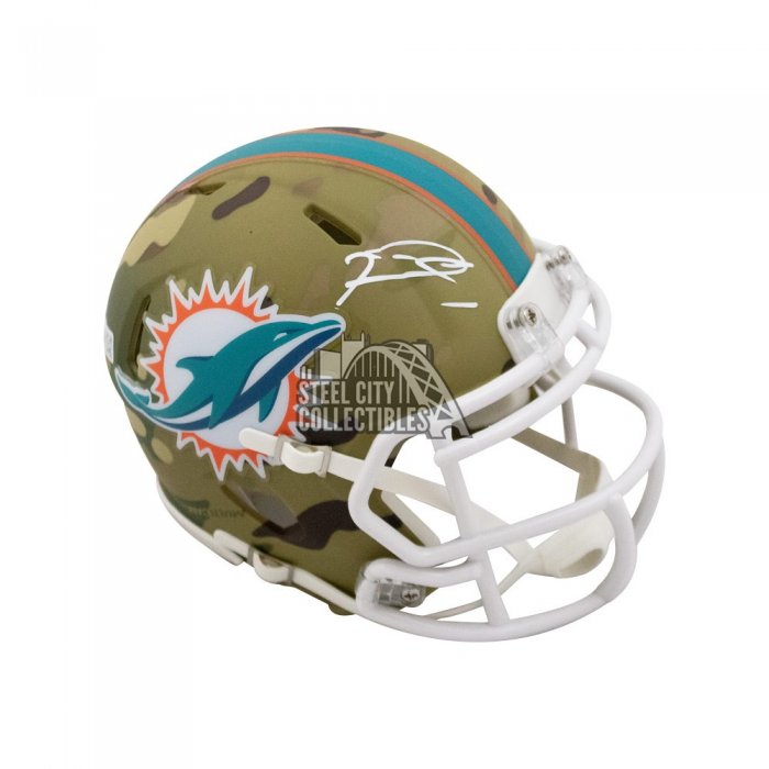 Tua Tagovailoa Autographed Miami Dolphins Camo Mini Football Helmet ...