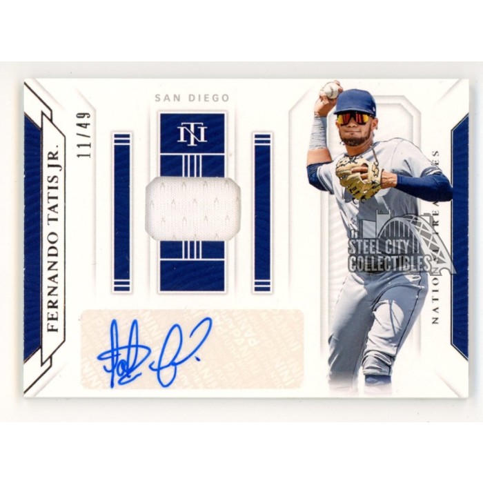 Fernando Tatis Jr. 2019 Panini National Treasures Autograph Jersey Card ...