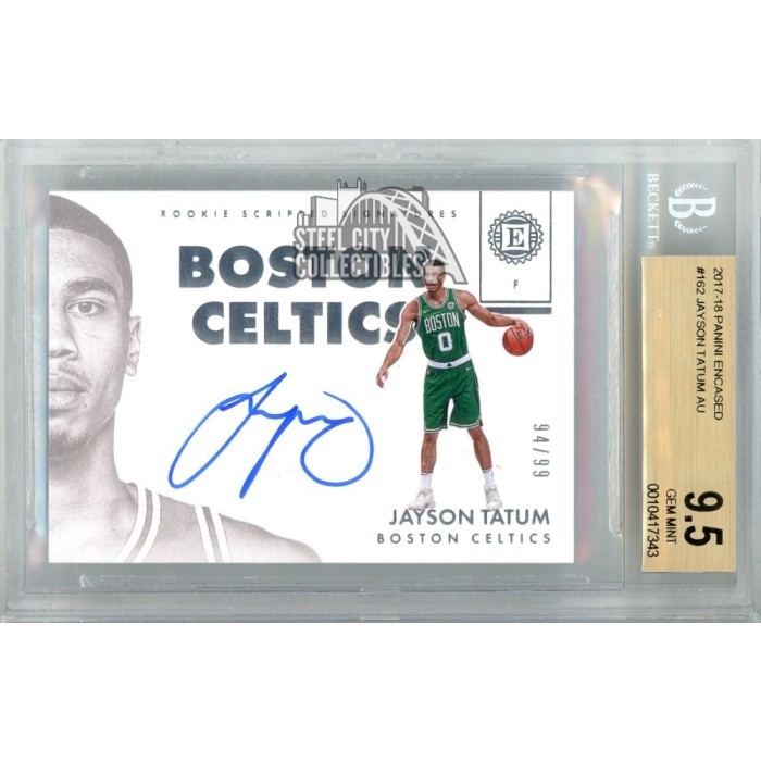 Jayson Tatum 2017-18 Panini Encased Autograph Rookie Card /99 #162 BGS ...