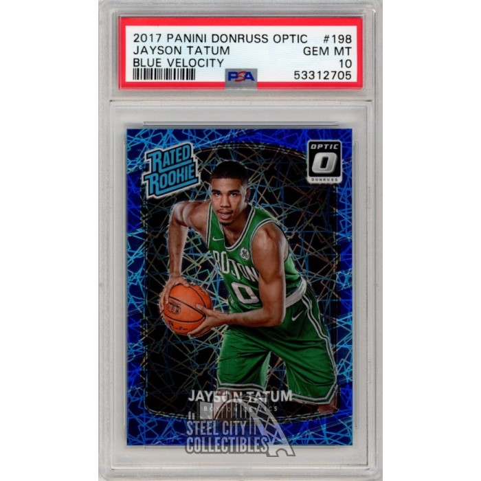 Jayson Tatum 2017-18 Panini Donruss Optic Blue Velocity Rookie Card ...