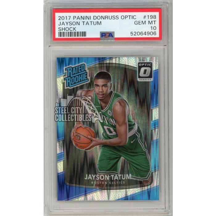Jayson Tatum 2017-18 Panini Optic Shock Rookie Card #198 PSA 10 | Steel ...