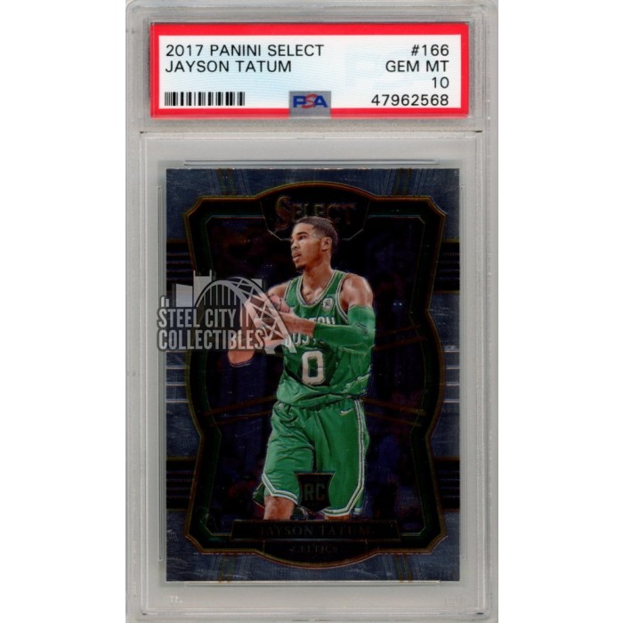 Jayson Tatum 2017-18 Panini Select Premier Level Rookie Card #166 PSA ...