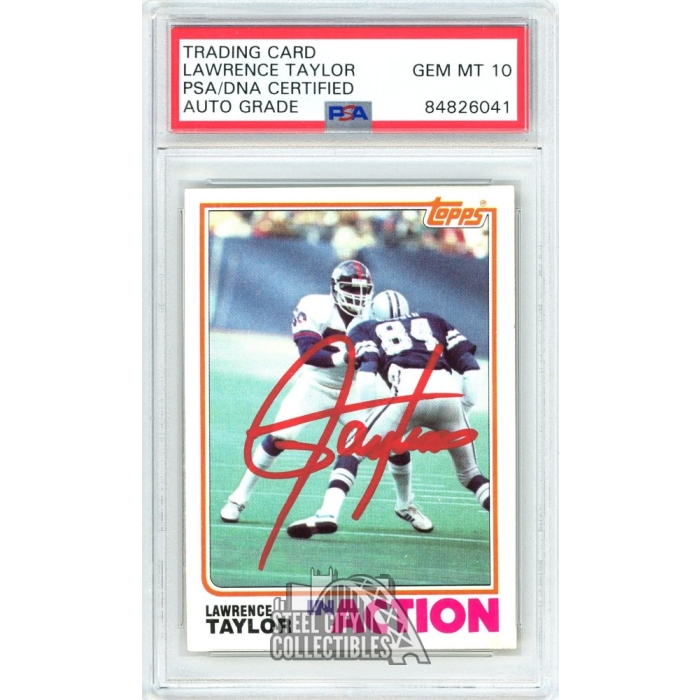 Lawrence Taylor 1982 Topps In Action Autograph Rookie Card #435 PSA/DNA ...