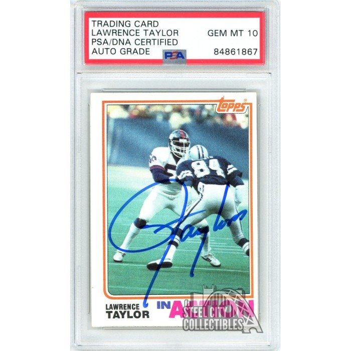 Lawrence Taylor 1982 Topps In Action Autograph Rookie Card #435 PSA/DNA ...