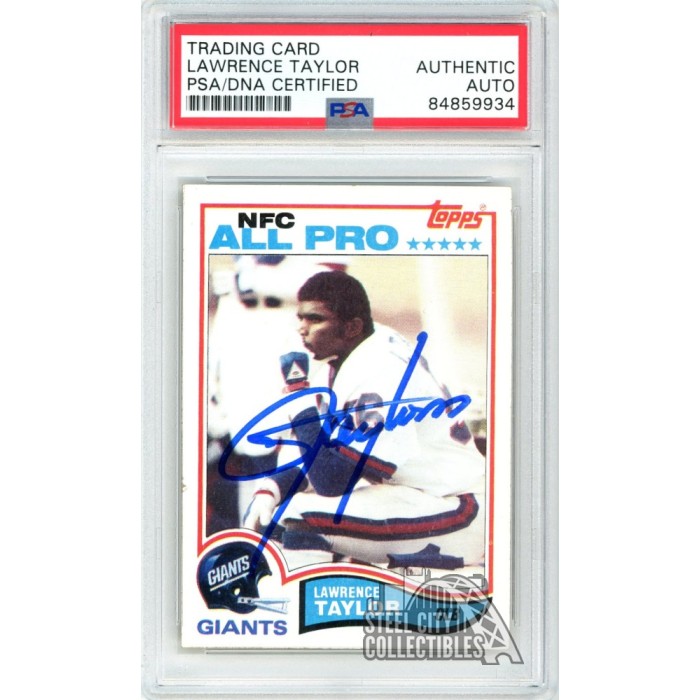 Lawrence Taylor 1982 Topps Autograph Rookie Card #434 PSA/DNA | Steel ...