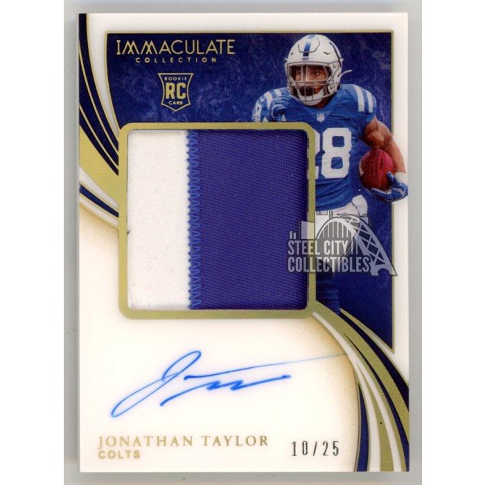 Jonathan Taylor 2020 Panini Immaculate Autograph Rookie Patch Card 10/ ...