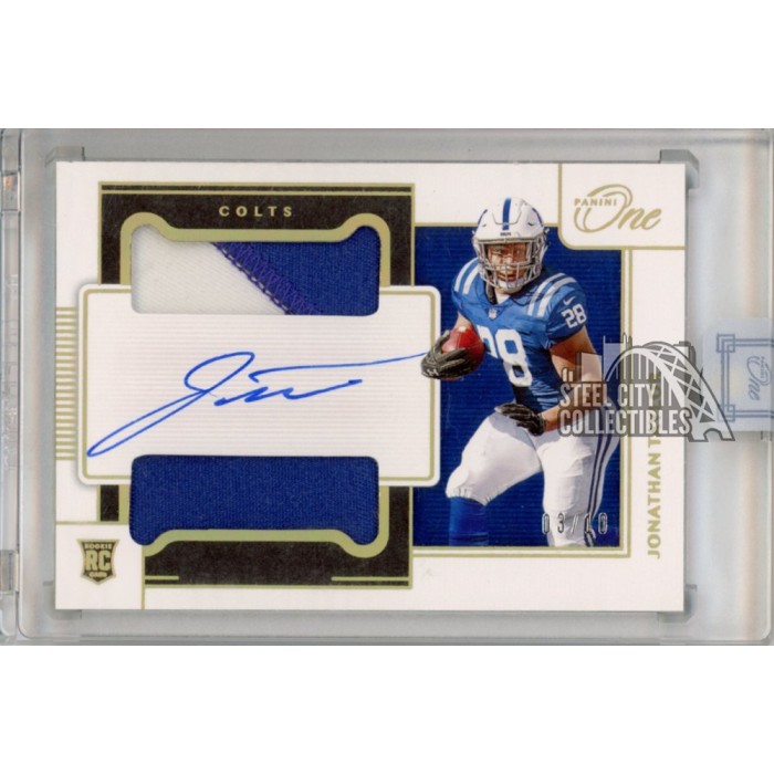 Jonathan Taylor 2020 Panini One Football Autograph Rookie Patch Card ...