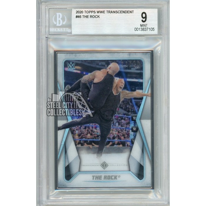 The Rock 2020 Topps Transcendent WWE Collection Card #46 /50 BGS 9 ...