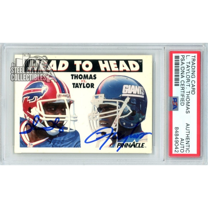 Thurman Thomas/Lawrence Taylor 1991 Pinnacle Head To Head Autograph ...