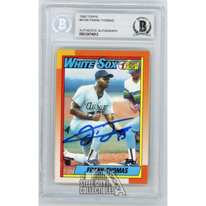 Frank Thomas 1990 Topps Autograph Rookie Card #414B BAS | Steel City ...