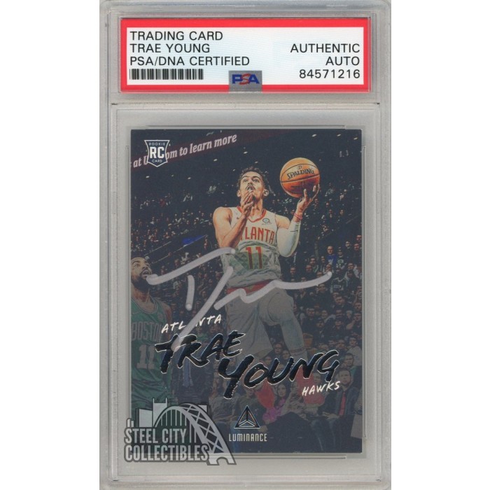 Trae Young 2018-19 Panini Luminance Autograph Rookie Card #139 PSA/DNA ...
