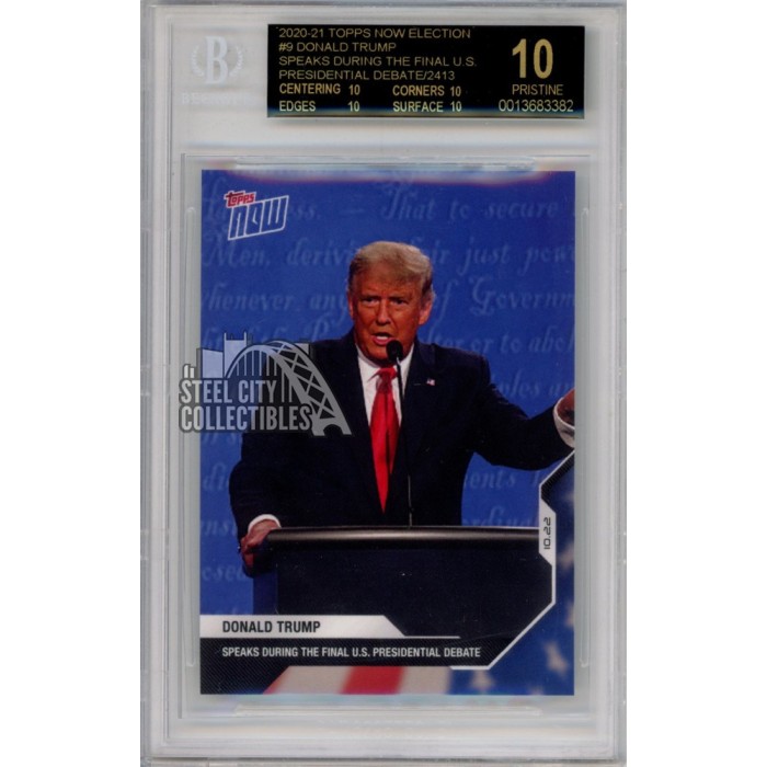 Donald Trump 2020 Topps Now Presidential Election Debate Card #9 /2413 ...