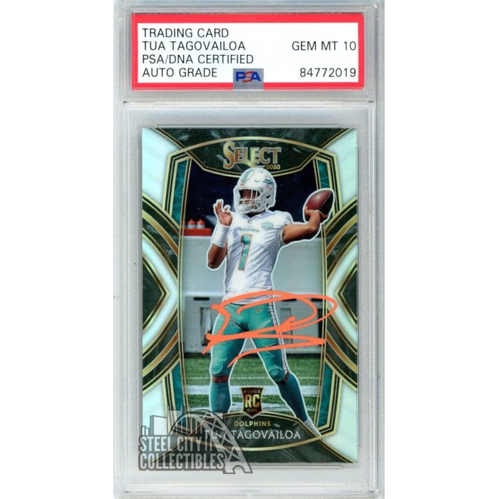 Tua Tagovailoa 2020 Panini Select Club Level Silver Autograph RC Card ...
