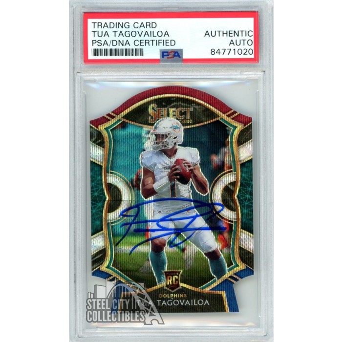 Tua Tagovailoa 2020 Panini Select Tri Color Die Cut Autograph Rookie ...