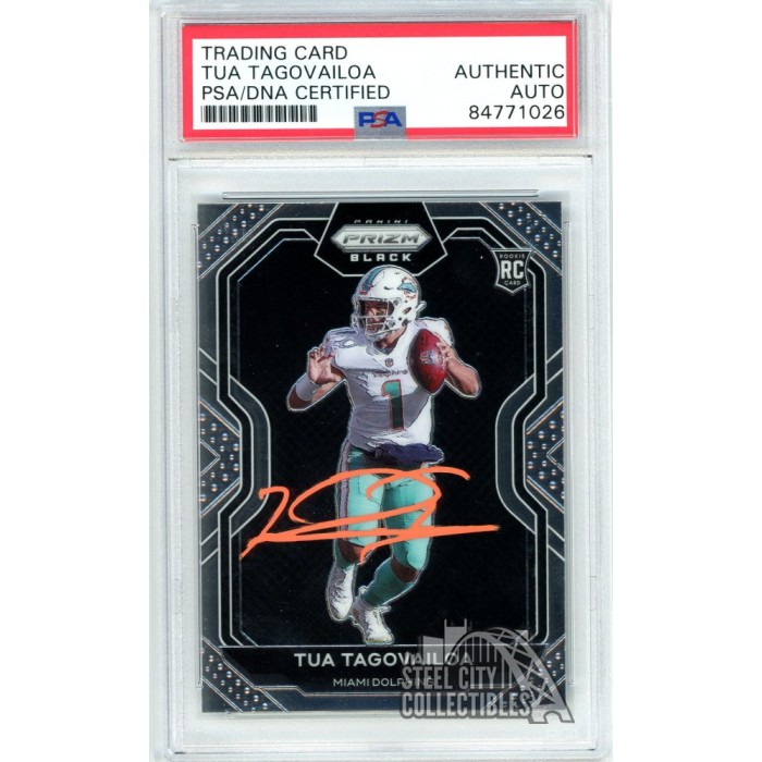 Tua Tagovailoa 2020 Panini Chronicles Prizm Black Autograph RC Card #PB ...