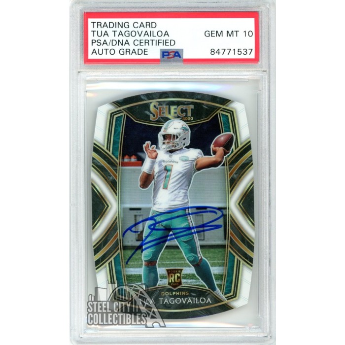 Tua Tagovailoa 2020 Panini Select White Die Cut Autograph Rookie Card ...