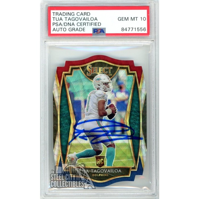 Tua Tagovailoa 2020 Panini Select Tri Color Die Cut Autograph Rookie ...
