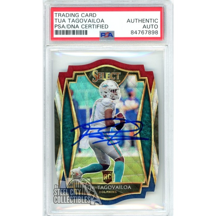 Tua Tagovailoa 2020 Panini Select Tri Color Die Cut Autograph Rookie ...