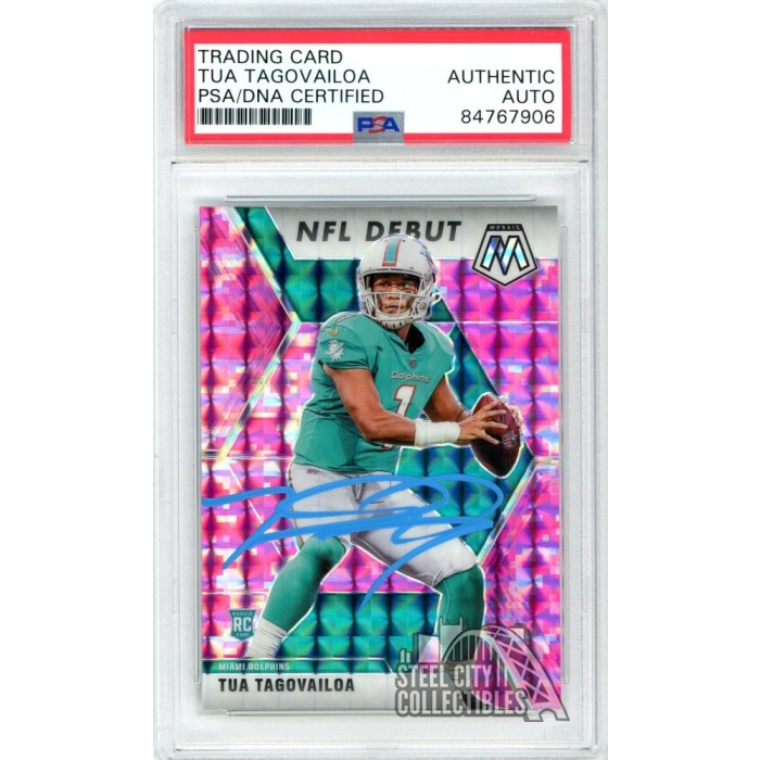 Tua Tagovailoa 2020 Panini Mosaic Pink Debut Autograph Rookie Card #262 ...