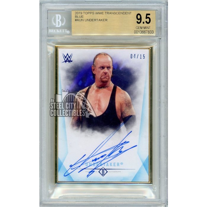 Undertaker 2019 Topps WWE Transcendent Collection Blue Autograph 4/15 ...